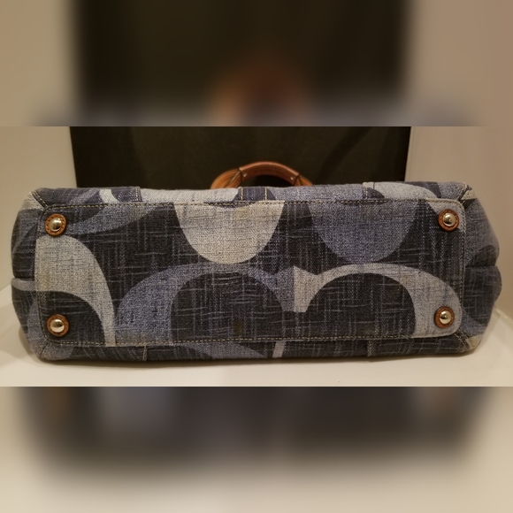 Coach | Bags | Authentic Coach Blue Denim Logo Bag Purse | Poshmark